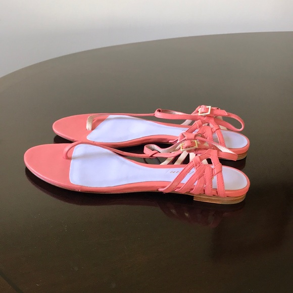 Delman | Shoes | Salmon Pink Strappy Size 7m Delman Thong Sandals ...